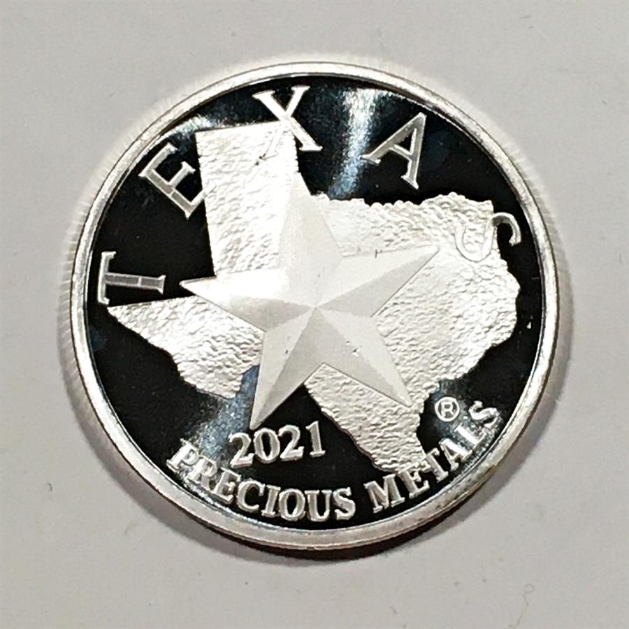 2021 One Troy Ounce .9999 Fine Silver Round*Battle of the Alamo*Texas ...