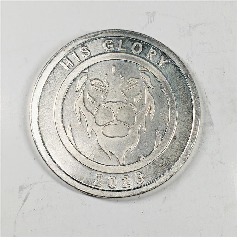 2023 One Troy Ounce .999 Fine Silver Round*Lion*His Glory*Let The Lion Roar | Property Room