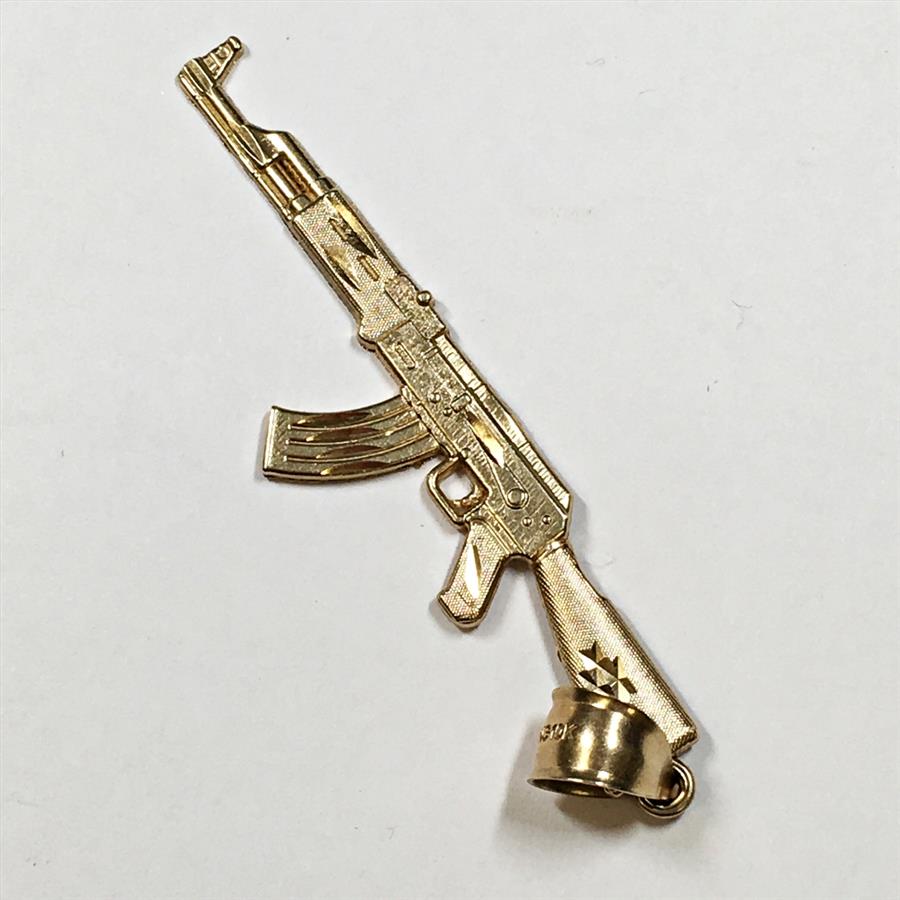 2.7 gram 10KT Gold Rifle Pendant Kalashnikov | Property Room