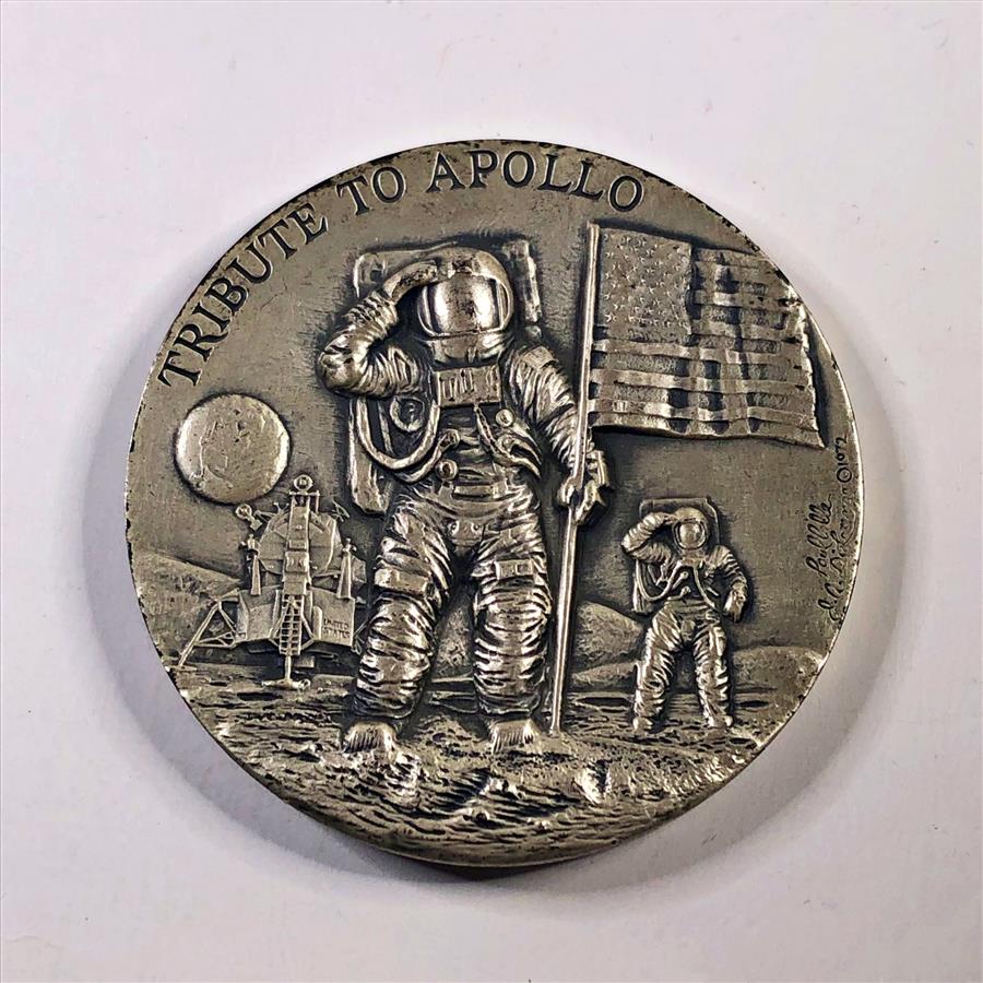 5+oz .999 Fine Silver High Relief Medallion*Commemorating Apollo ...