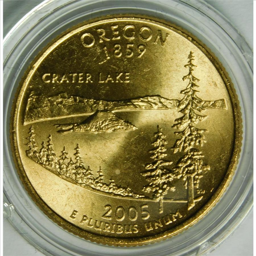 2005-P 24K Gold-Layered Oregon Commemorative State Quarter - In Plastic ...