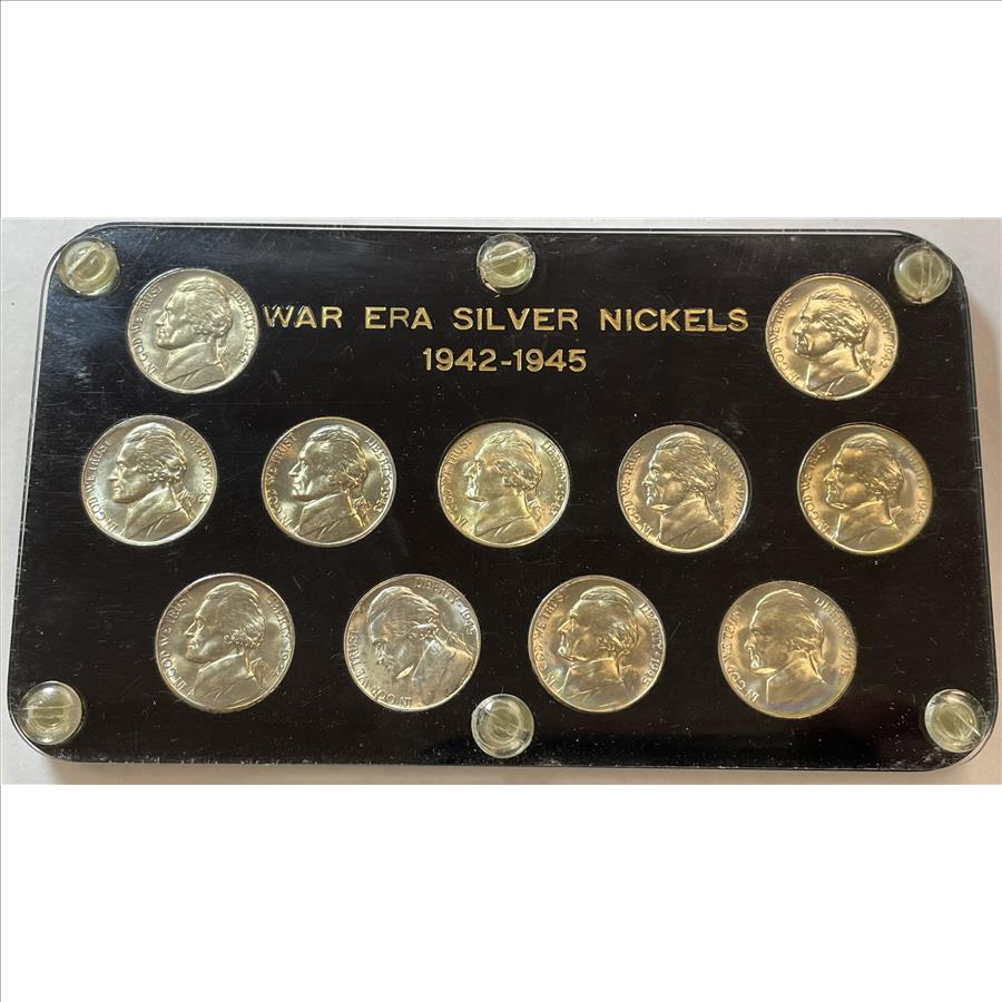 Complete Set of (11) Uncirculated U.S. Wartime Silver Nickel Set ...