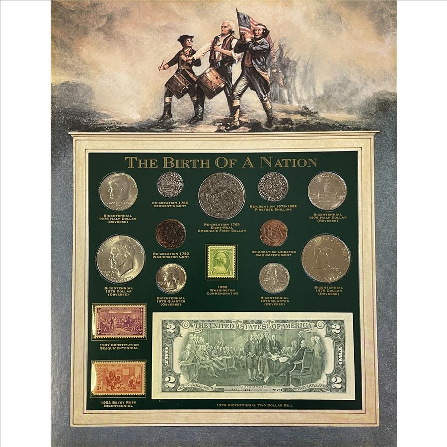 The Birth of a Nation Coin and Stamp Set w/Bicentennial Coinage ...