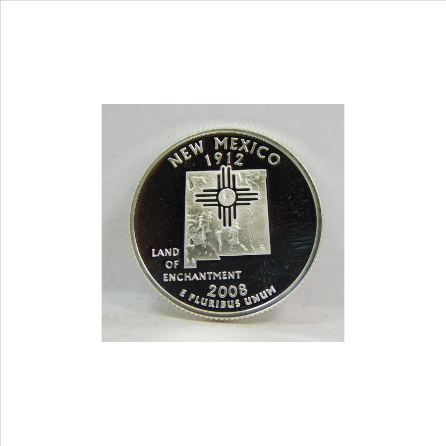 2008-S US Mint Proof SILVER New Mexico State Quarter DCAM Gem Coin-2008 ...
