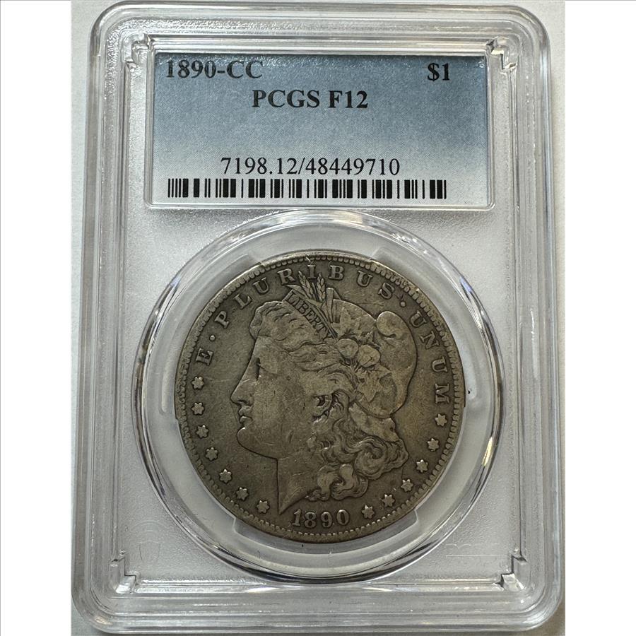 1890-CC Carson City Minted Morgan Silver Dollar PCGS Graded F12 | Property Room