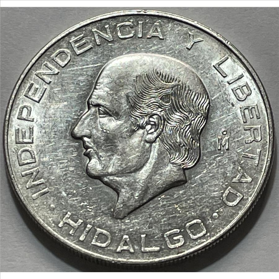 1955 Mexico Silver 10 Pesos Hidalgo Commemorative Silver Coin ...