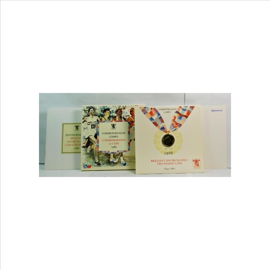 1986 Commonwealth Games Commemorative 2 Pound Coin in Original Royal ...