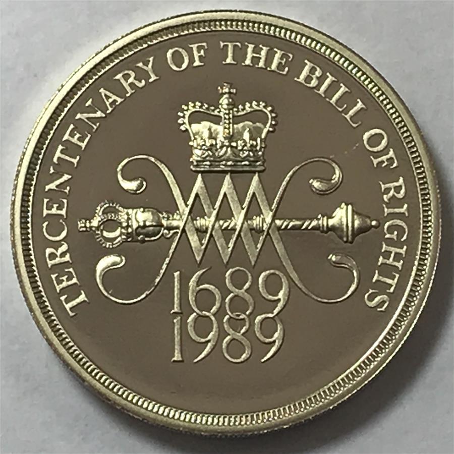 1989 Great Britain 2 Pounds - Bill of Rights Tercentenary Commemorative ...