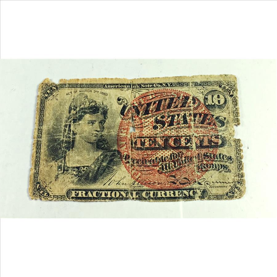 Act of 1863 10 Cents Fractional note | Property Room