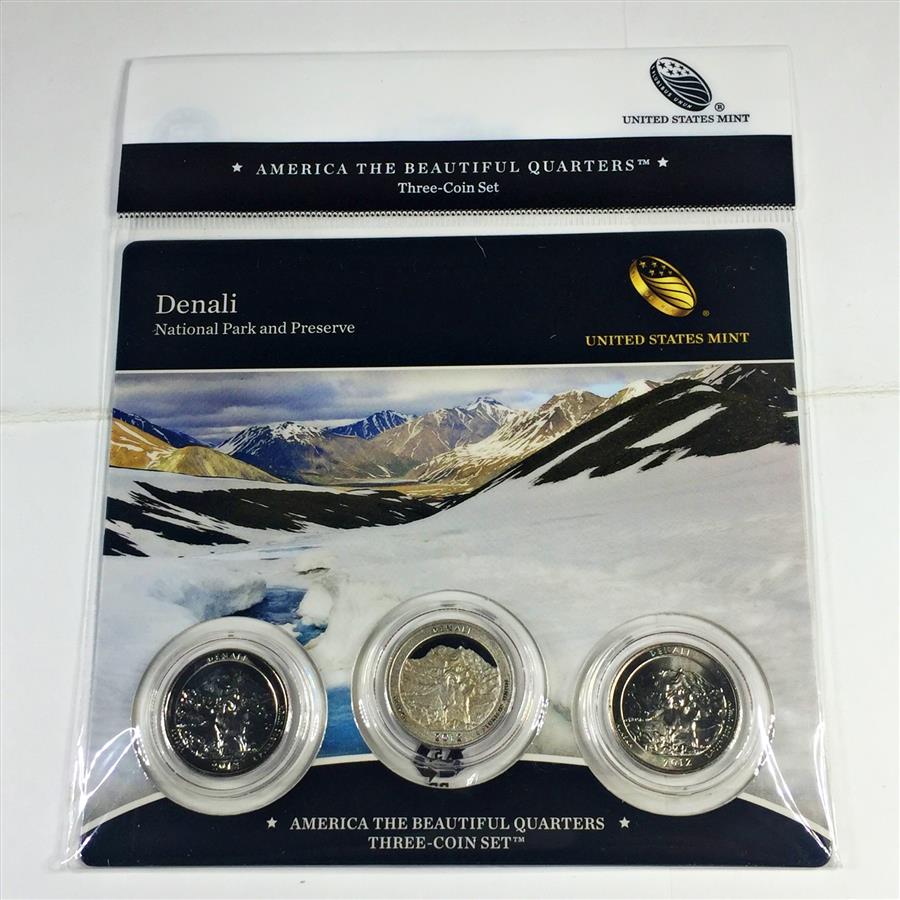 America the Beautiful 3 25c Coin Set*Denali National Park & Preserve*In ...