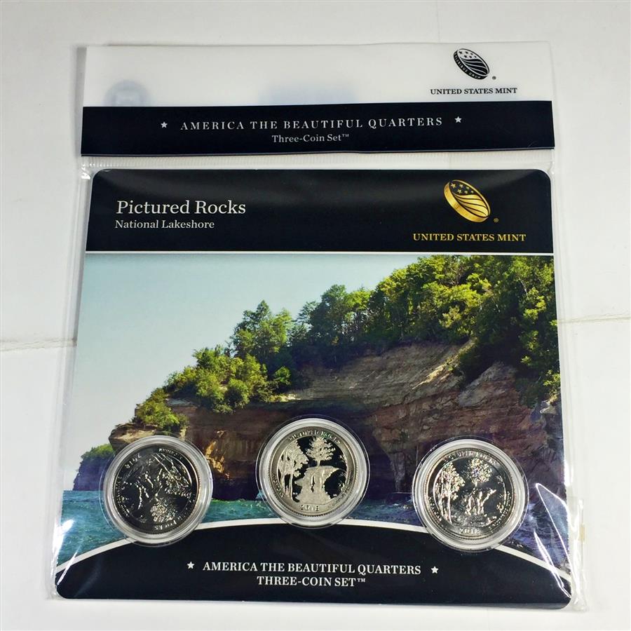 America the Beautiful 3 25c Coin Set*Pictured Rocks National Lakeshore ...
