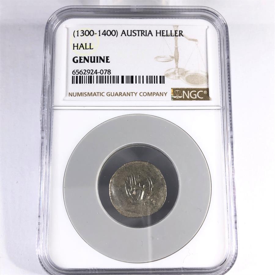 Austria Heller Silver Crusader Coin with Right Hand of God and Cross Authenticated by NGC 1300 ...