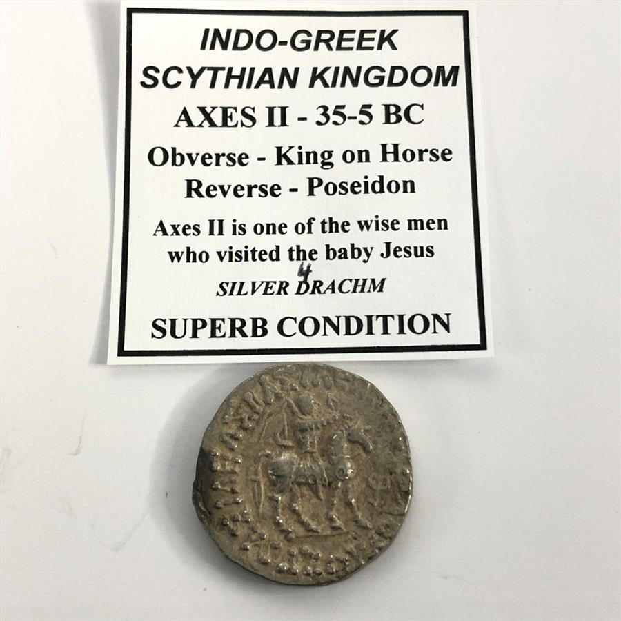 Biblical Coin Wise Men Indo-Greek Scythian Kingdom Azes II 35-5BC ...