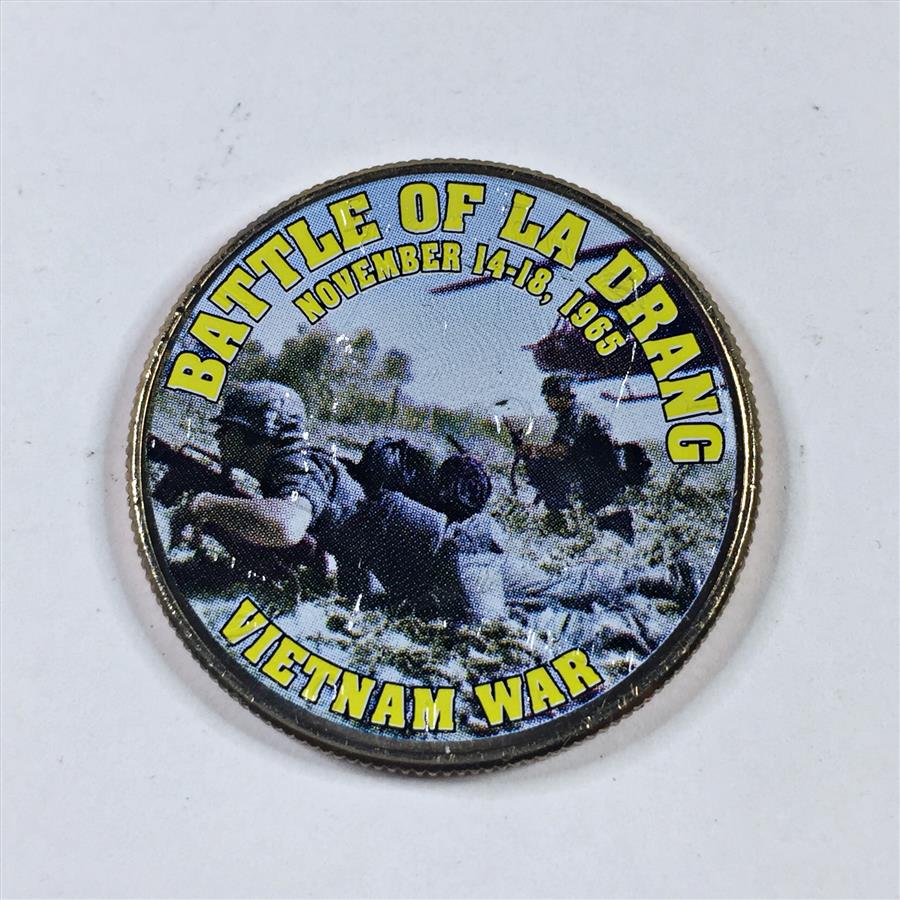 Colorized Kennedy Half Dollar Commemorating Battle of La Drang; Vietnam ...