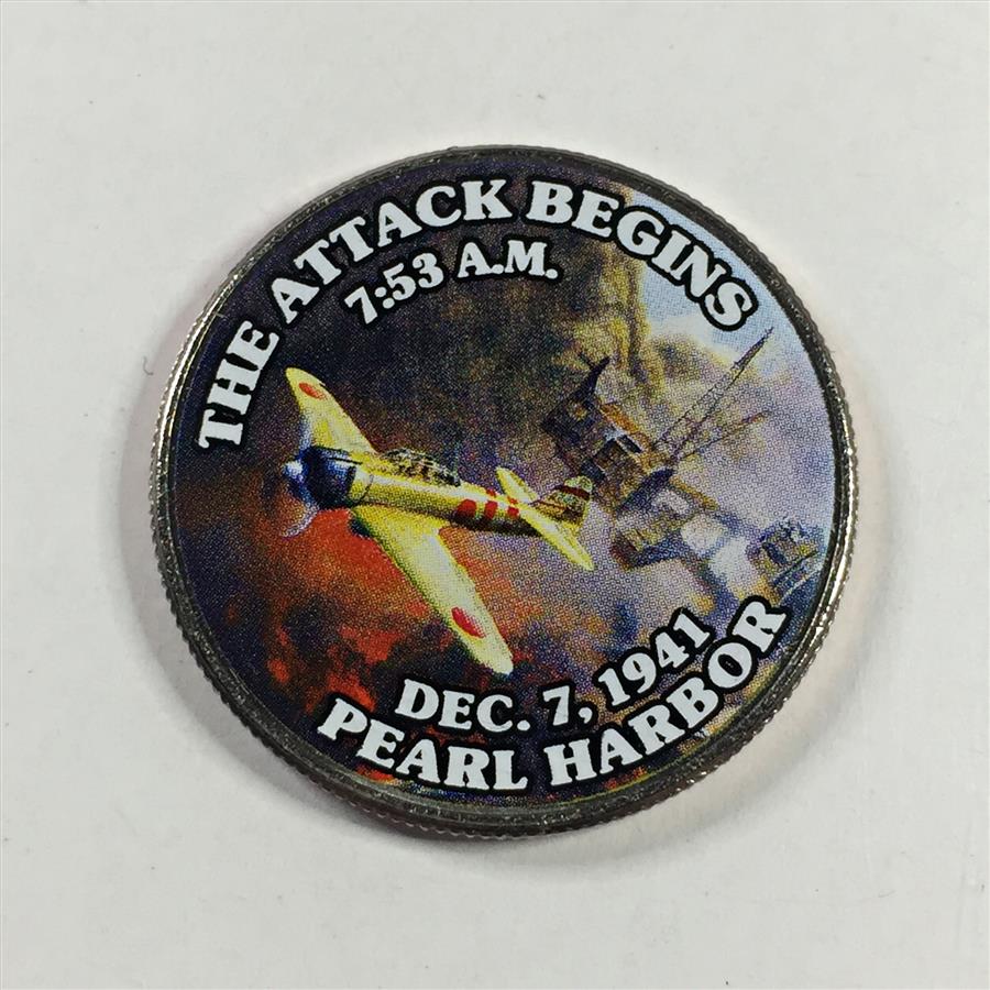 Colorized Kennedy Half Dollar Commemorating Beginning of the Pearl ...