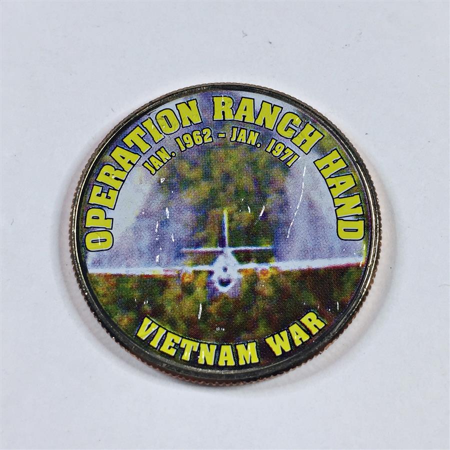 Colorized Kennedy Half Dollar Commemorating Operation Ranch Hand ...