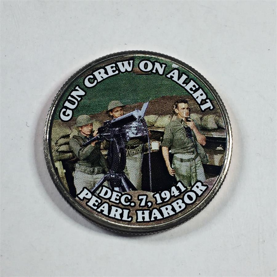 Colorized Kennedy Half Dollar Commemorating Putting the Gun Crew on ...