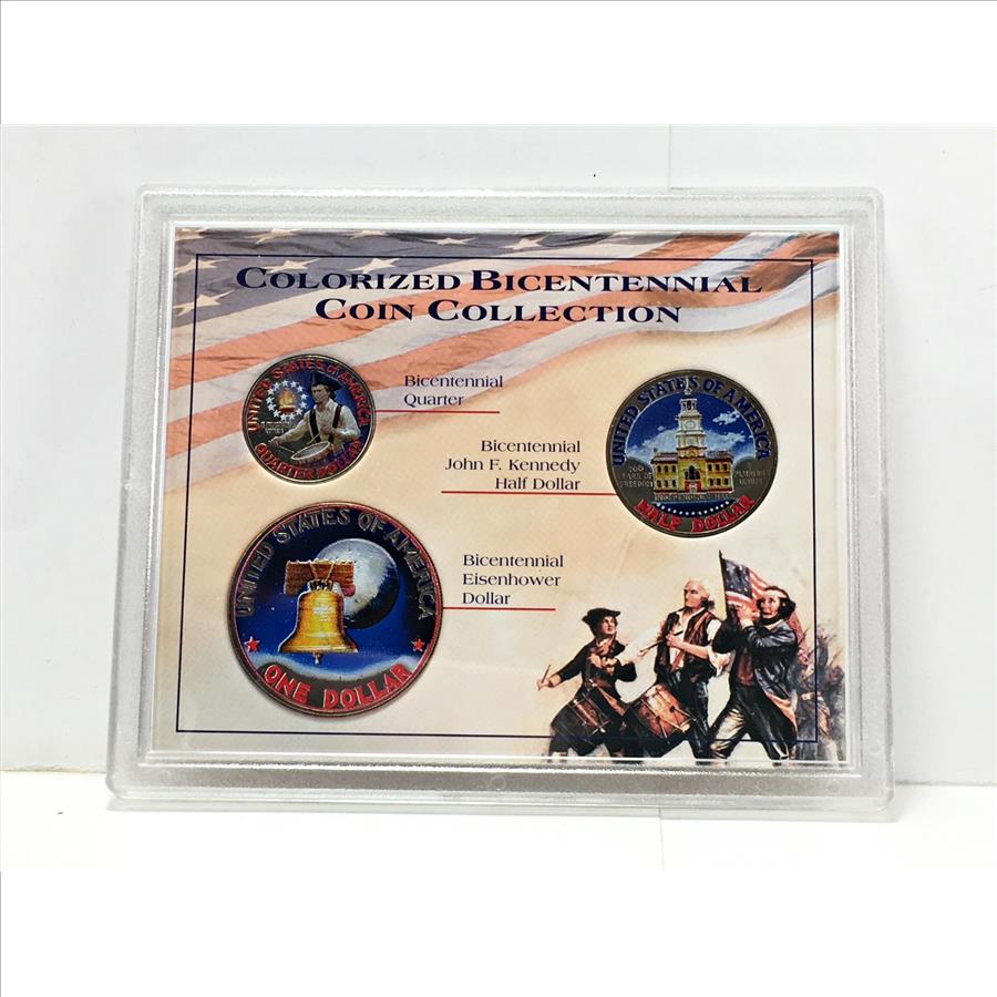 Colorized US Bicentennial Coin Collection: Eisenhower Dollar, Kennedy ...