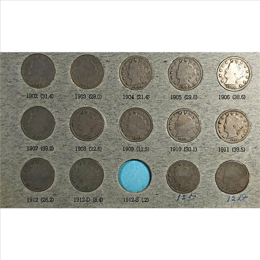 1883-1912 DANSCO Liberty Nickel Album*Includes 32 Liberty Head "V" Nickels In Various Grades ...