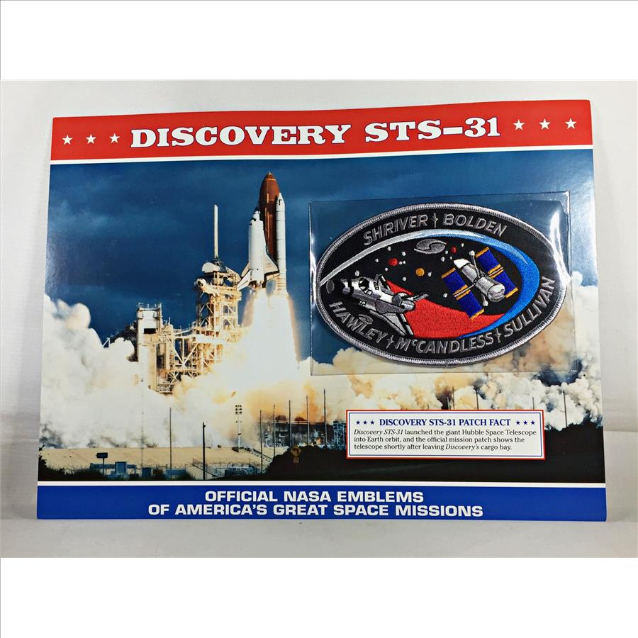 DISCOVERY STS-31 (Hubble Space Telescope Launch) NASA Space Mission Emblem Patch*Encased in 9" x ...