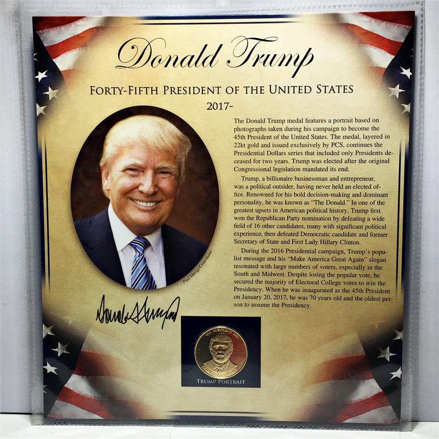 Donald Trump Presidential Uncirculated Commemorative Medallion*Encased ...