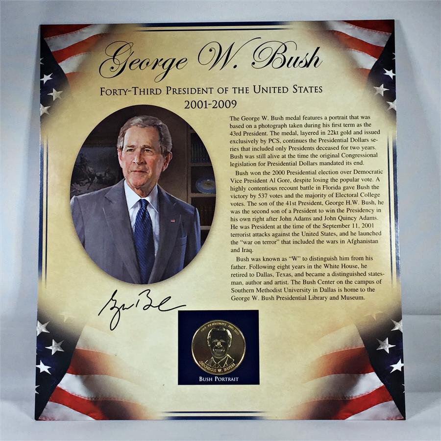 George W. Bush Presidential Medal*22K Gold Layered*1.5" Diameter ...