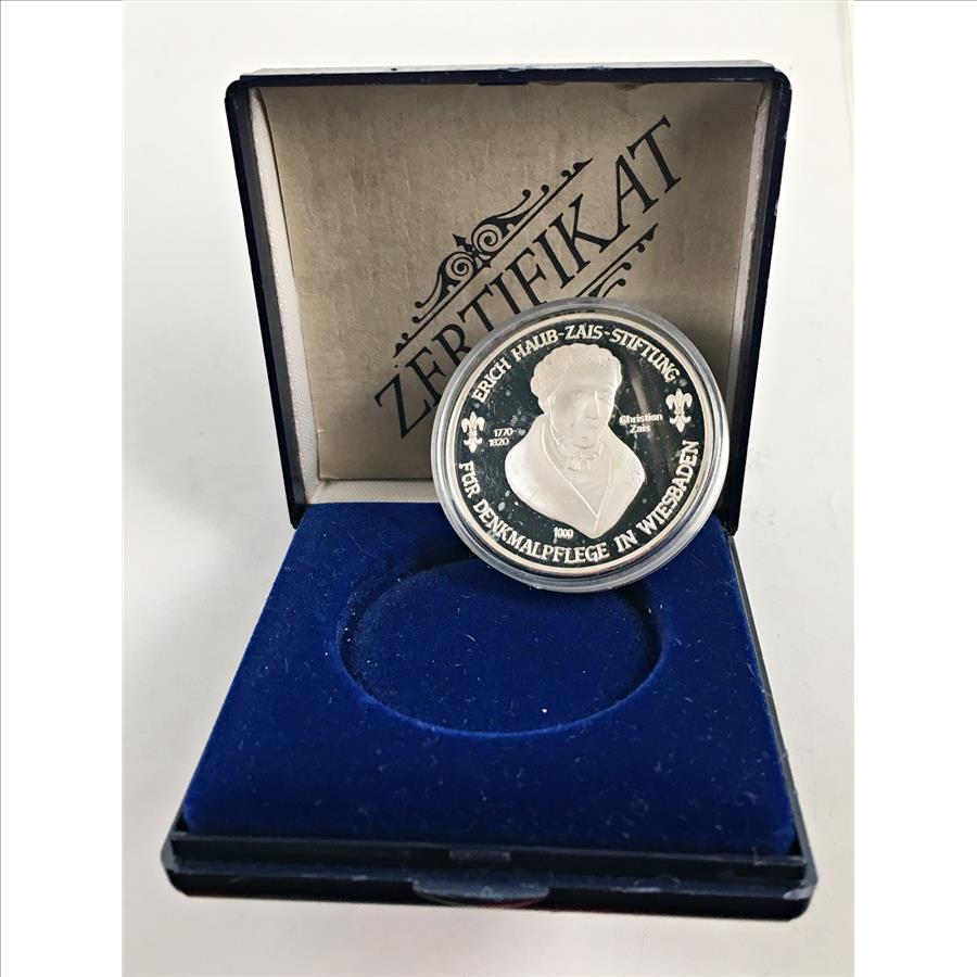 German Architect Christian Zais Commemorative Silver Medallion*19 Grams ...