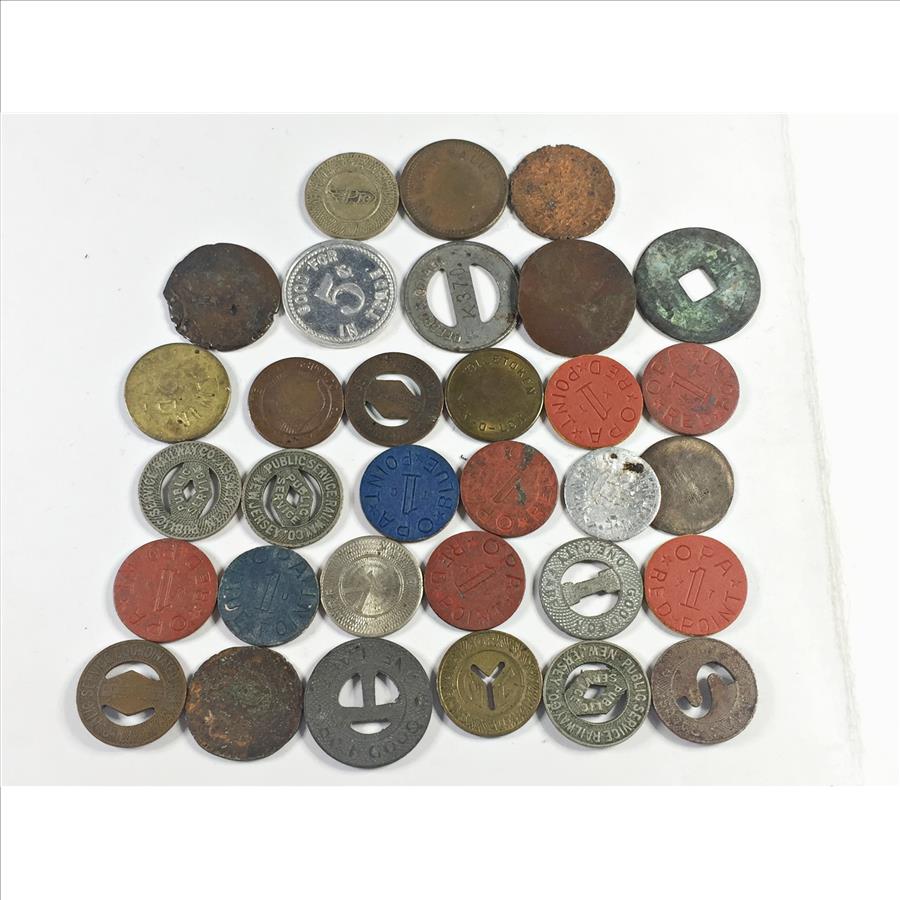 Large Lot of Misc. Vintage Tokens*Tax, Trade, Fare, etc. | Property Room