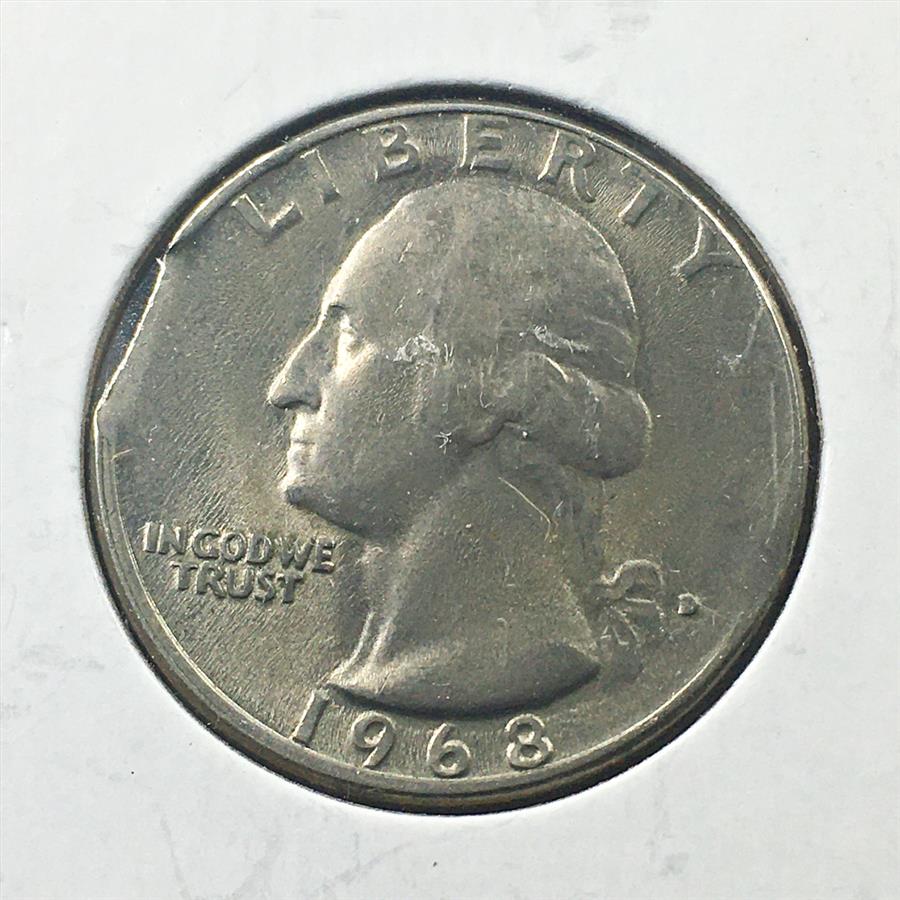 MINT ERROR*1968-D Clipped Washington Quarter*High Grade | Property Room