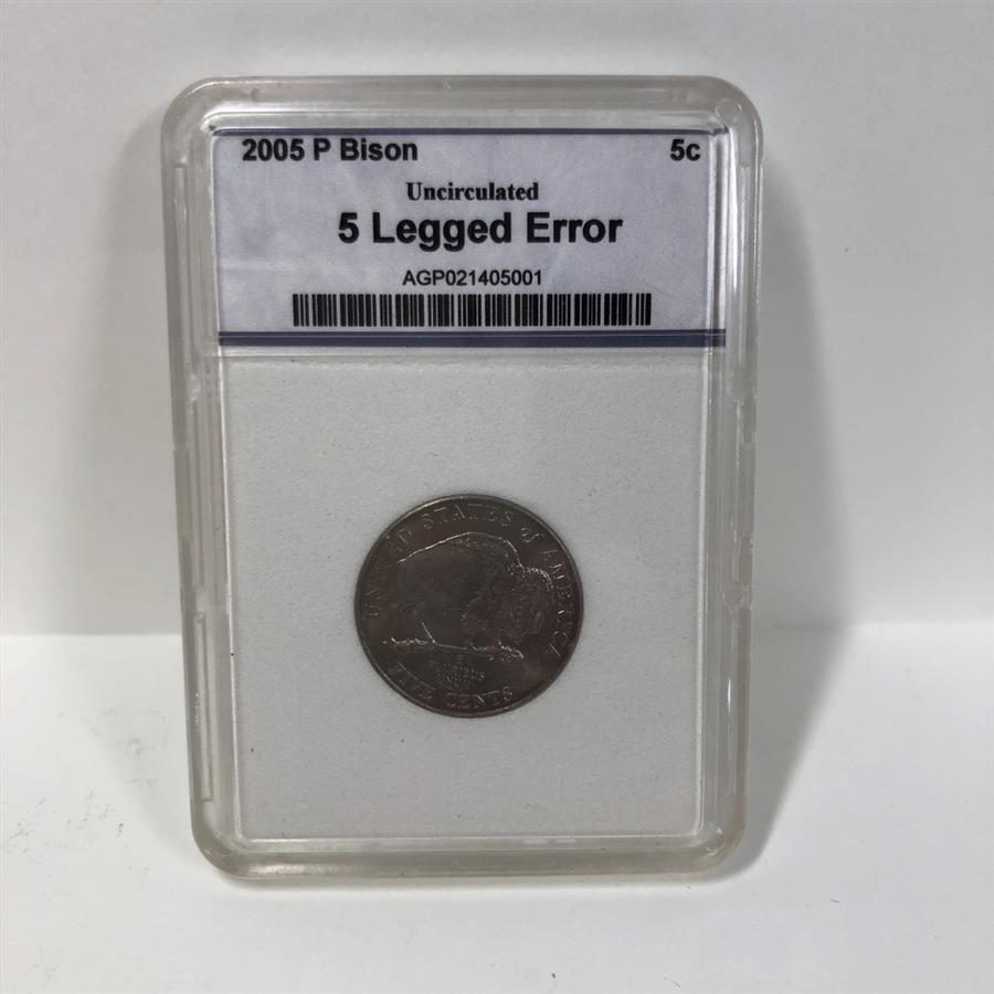 MINT ERROR*2005-P 5 Legged Error Bison Nickel*Graded Uncirculated by ...