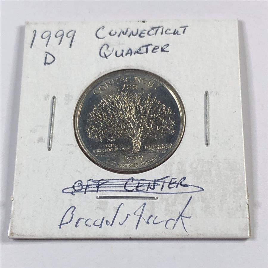 MINT ERROR*Broadstruck 1999-D Connecticut State Commemorative Quarter ...
