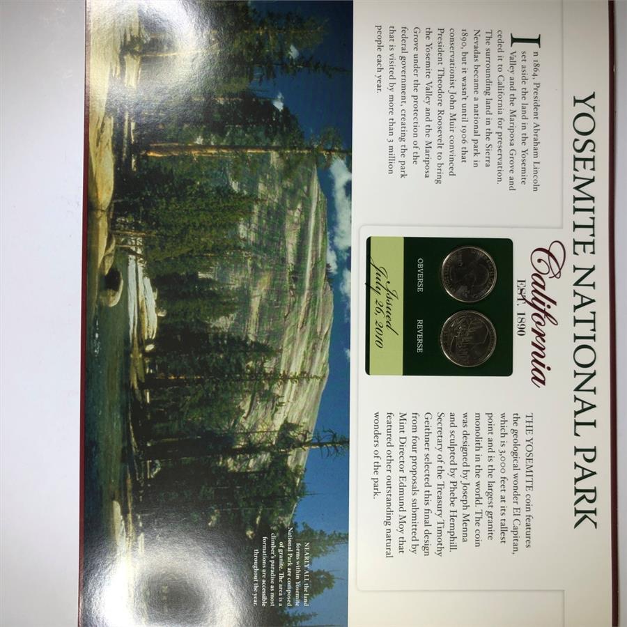 National Park Quarter Display Board featuring Yosemite Uncirculated ...