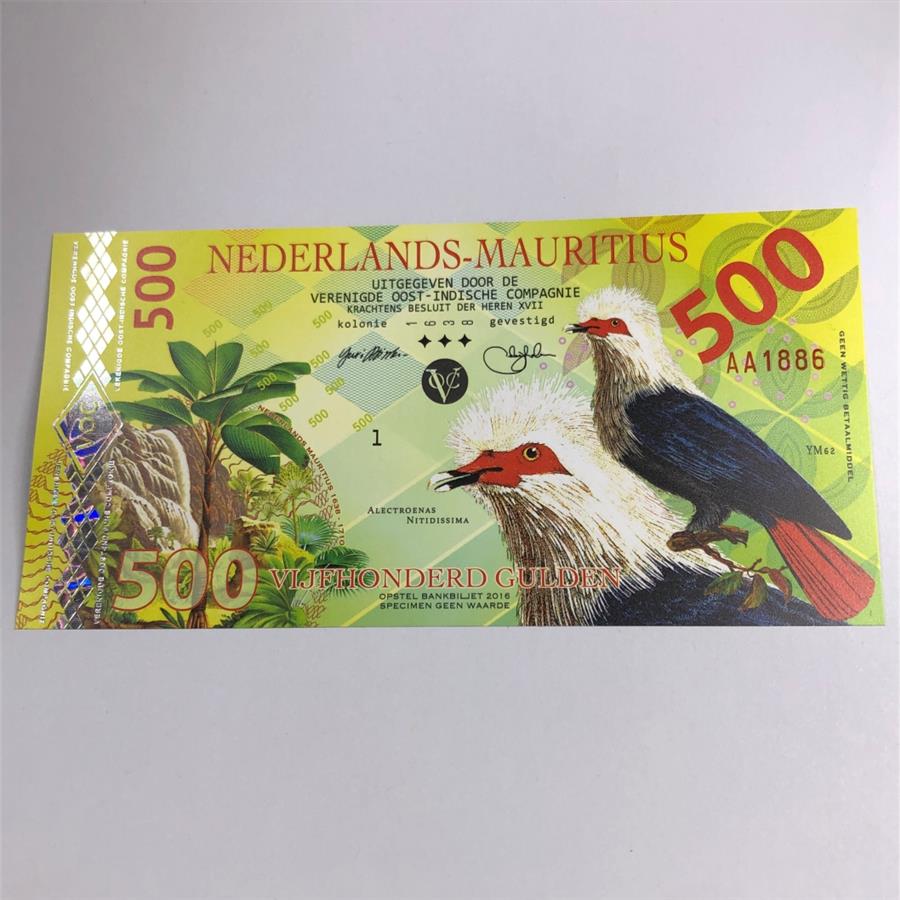 Netherlands-Mauritius 500 Gulden Note Colorful, Crisp Unc in Protective ...