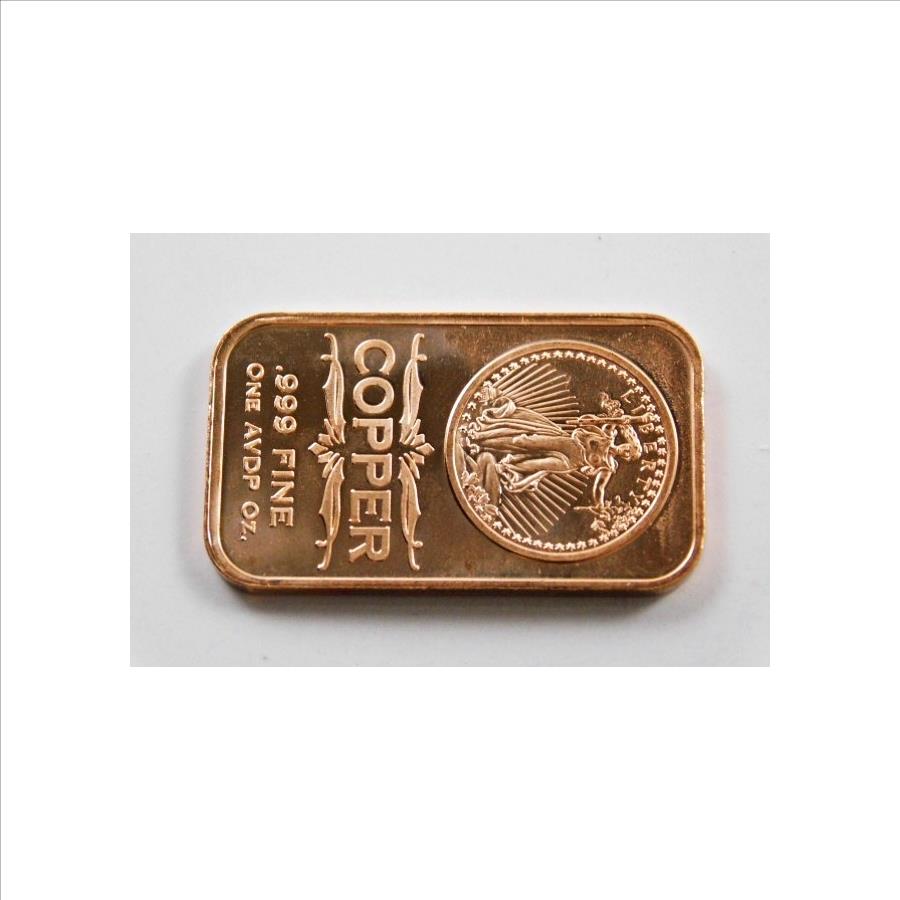 One AVDP Ounce .999 Fine Copper Bar*Liberty | Property Room