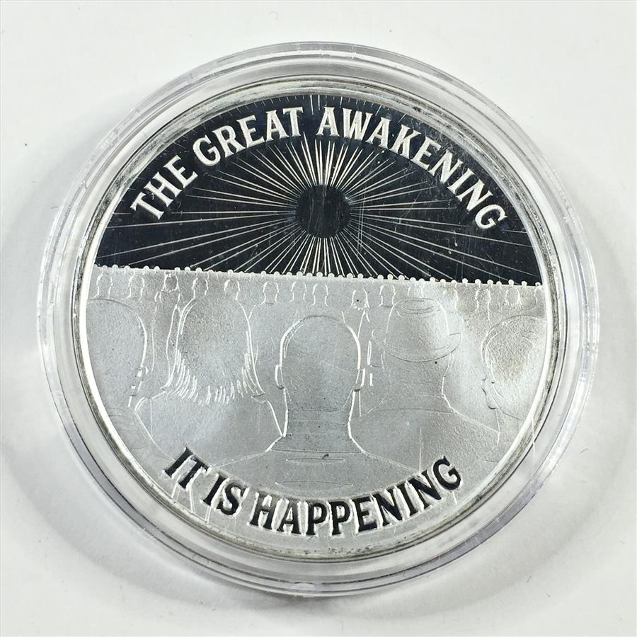 One Troy Ounce .999 Fine Proof Silver Round*Donald Trump*The Great Awakening*In Protective ...
