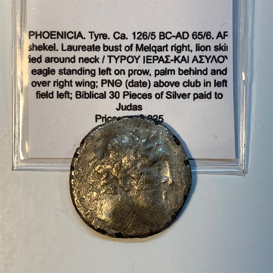 PHOENICIA. Tyre. Ca. 126/5 BC-AD 65/6. AR shekel Year of the ...