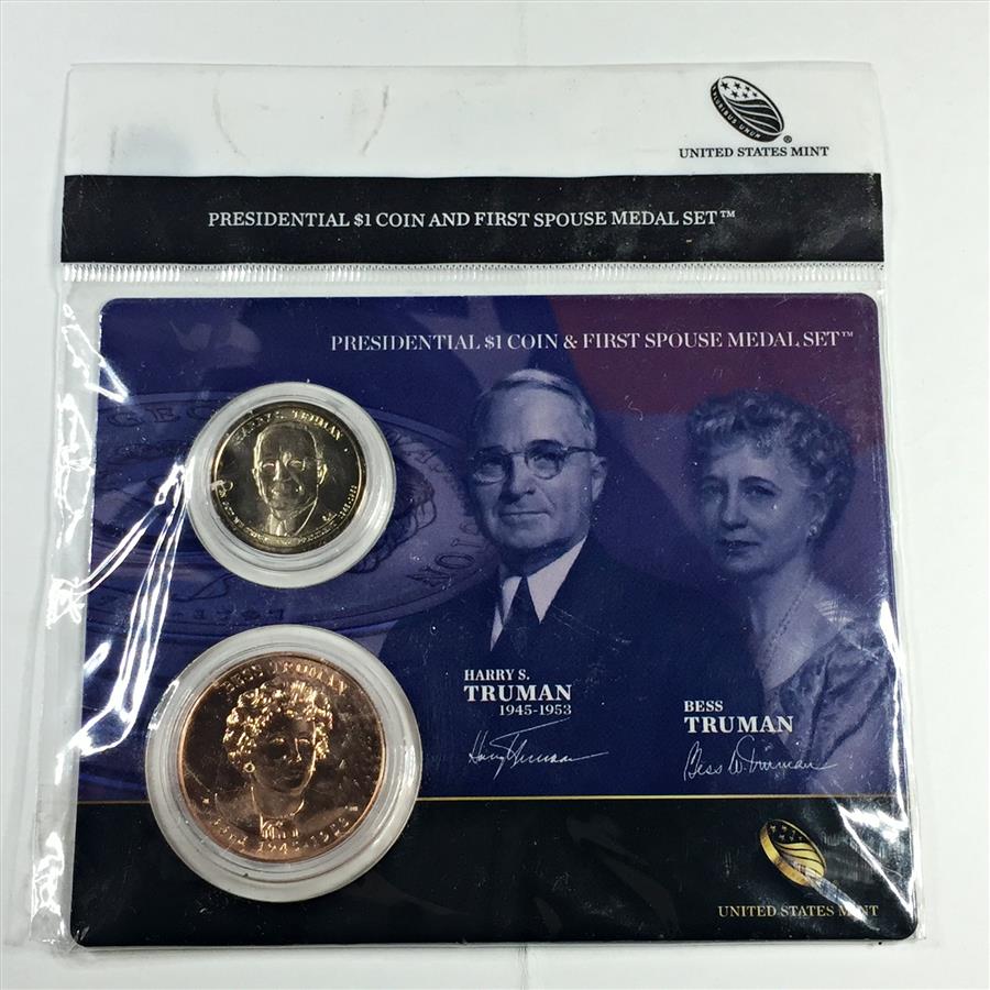 Presidential $1 Coin and First Spouse Medal Set*Harry S. Truman and ...