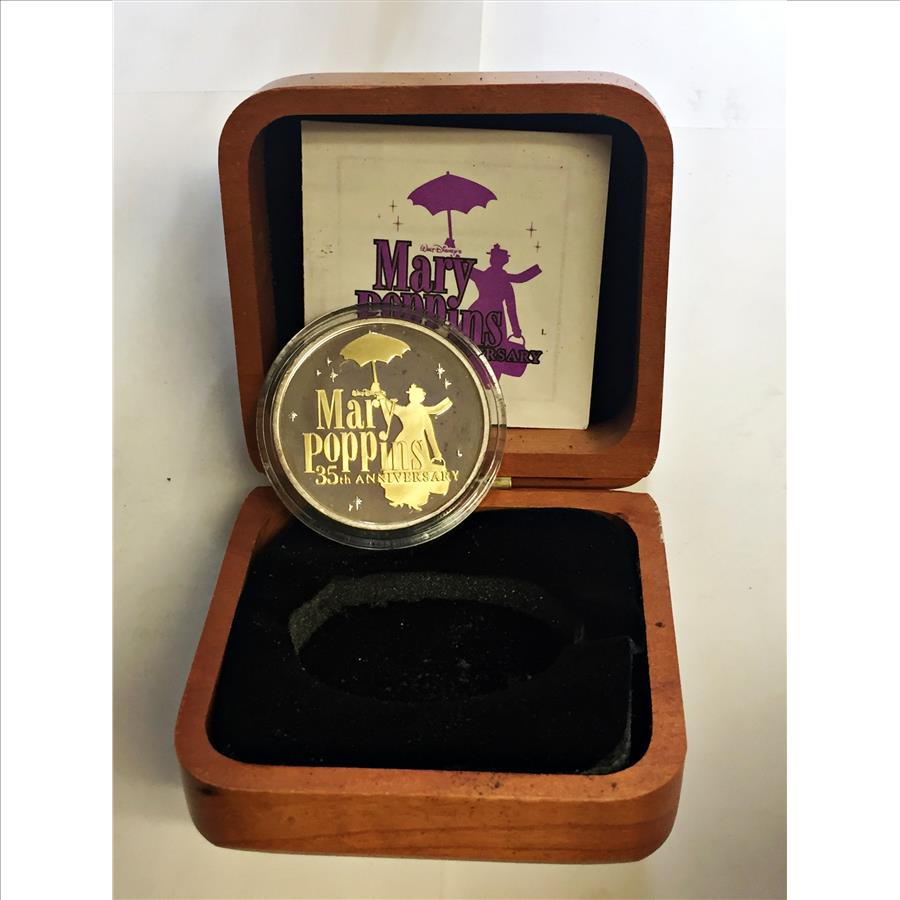 RARE!!*1999 Mary Poppins 35th Anniversary 1oz Silver & 24K Gold .999 ...