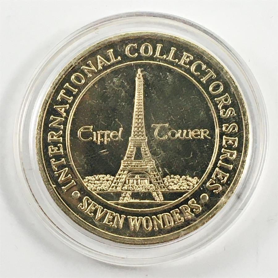 Seven Natural Wonders of the World*EIFFEL TOWER*1-1/2" 24K Gold Layered ...