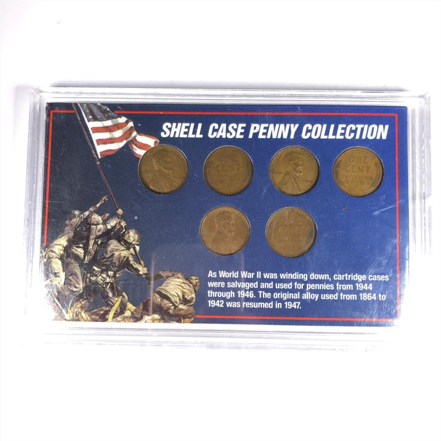 Shell Case Penny Collection: Two 1944, Teo 1945 and Two 1946 Lincoln ...