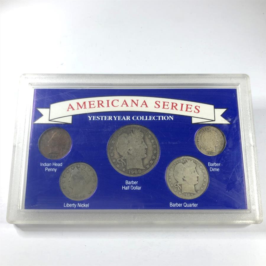 Silver Coins: 1908-O Barber 50c, 1909-D Barber 25c & 1911-D Barber 10c ...