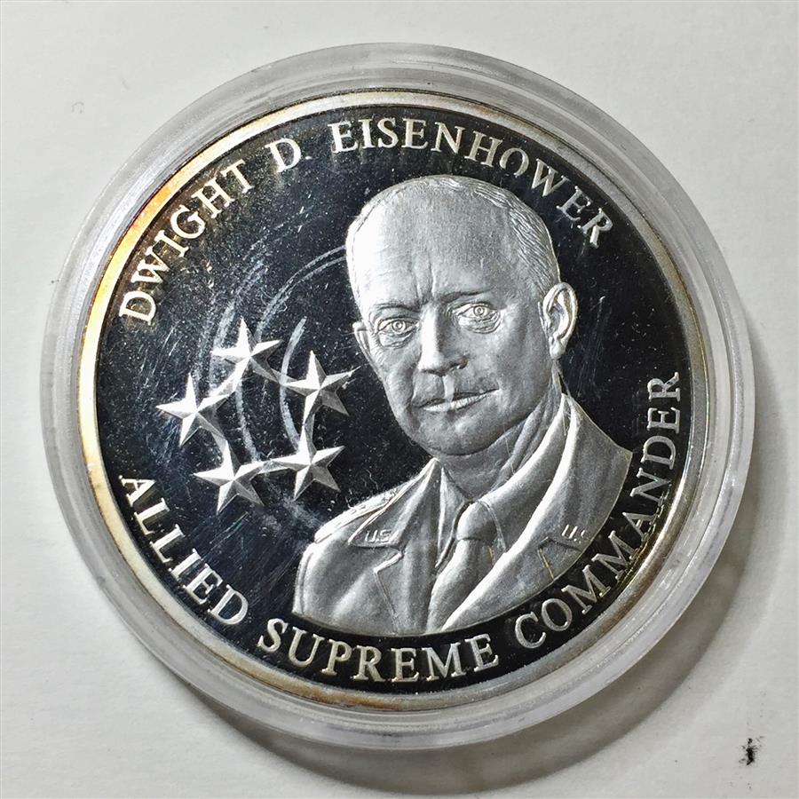 Silver Layered Dwight D. Eisenhower Commemorative Medallion*Part of the Leaders of WWII Series ...