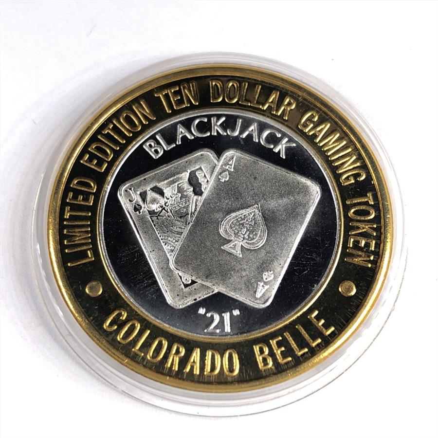 SILVER STRIKE*Colorado Belle; Laughlin, NV $10 Silver Gaming Token ...