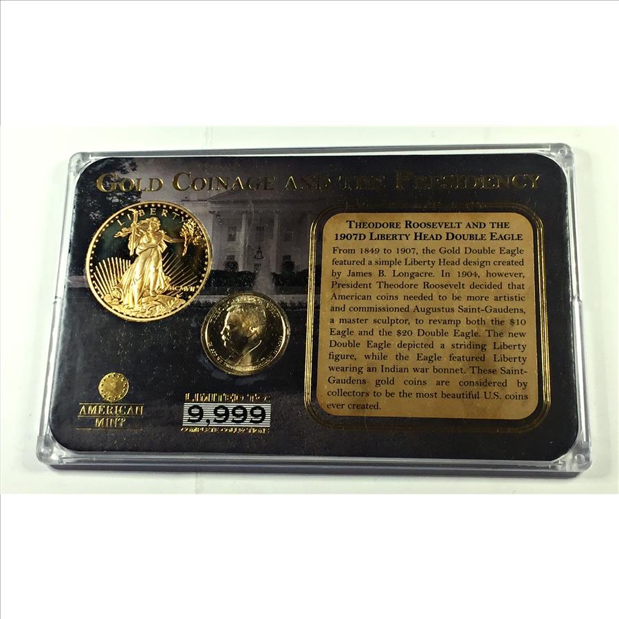 Theodore Roosevelt Presidential Commemorative $1*1.5" 24K Gold Layered ...