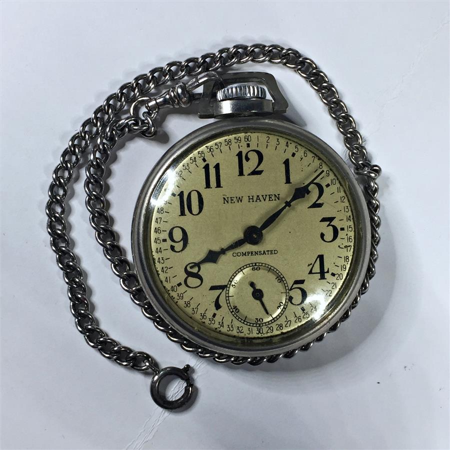 Vintage New Haven Compensated Pocketwatch Movement Only - No Case - 52. ...