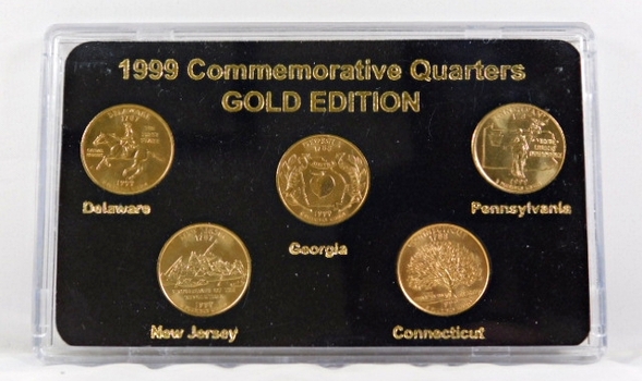 1999 Commemorative State Quarters-Gold Edition*24K Gold Layered in ...