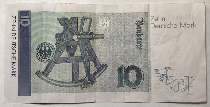 1991 West Germany 10 Mark Carl Friedrich Gauss Banknote | Property Room