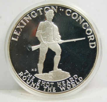 1975 Bicentennial SILVER Medal Commemorating the Battles of Lexington ...