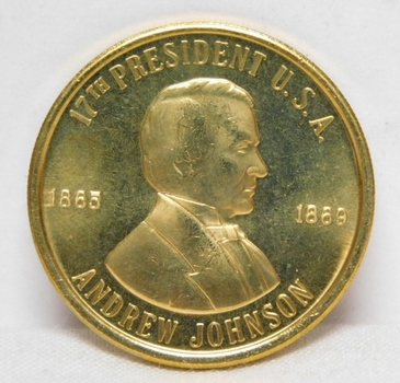 1865-1869 Andrew Johnson 17th President Commemorative Coin/Medal ...