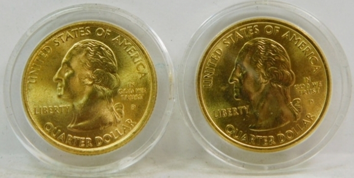 2001 thru 2002 24K Gold Quarter Collection - Uncirculated - Each ...